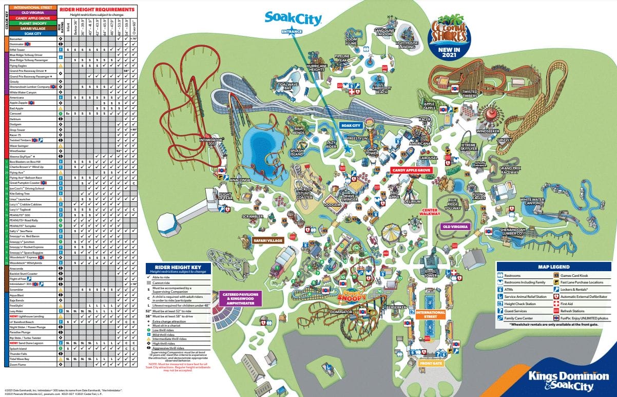 Kings Dominion Map and Brochure (1978 - 2024) | ThemeParkBrochures.net