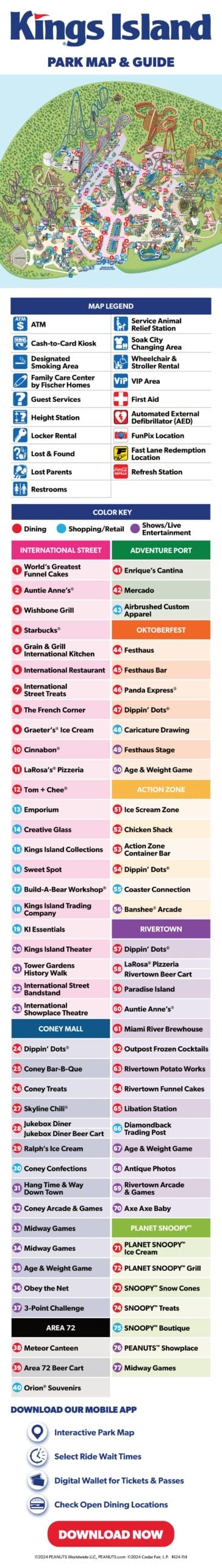 Kings Island Map and Brochure (1972 - 2024) | ThemeParkBrochures.net