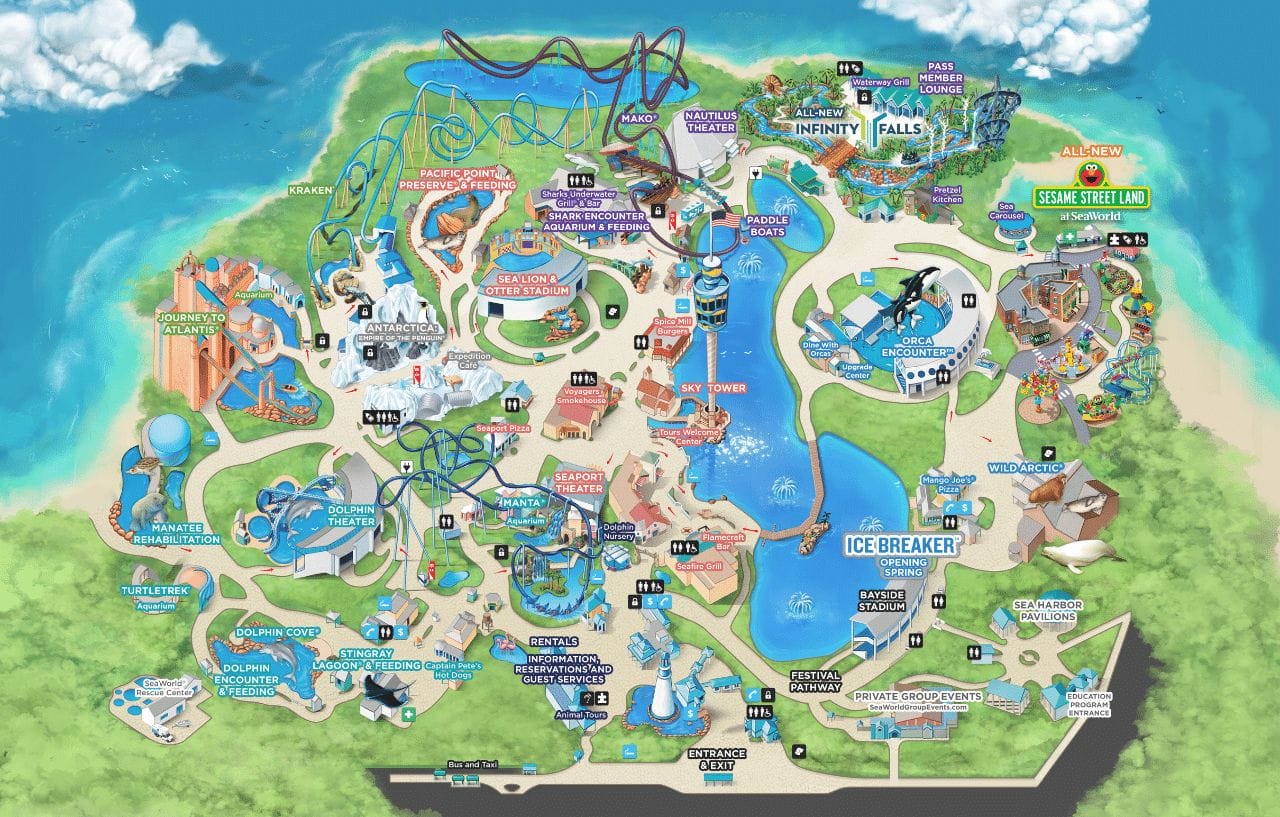 SeaWorld Orlando Map and Brochure (2024 - 1976) | ThemeParkBrochures.net