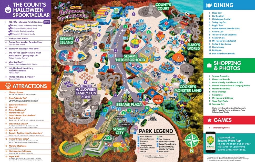 Sesame Place Map and Brochure (2001 - 2024) | ThemeParkBrochures.net