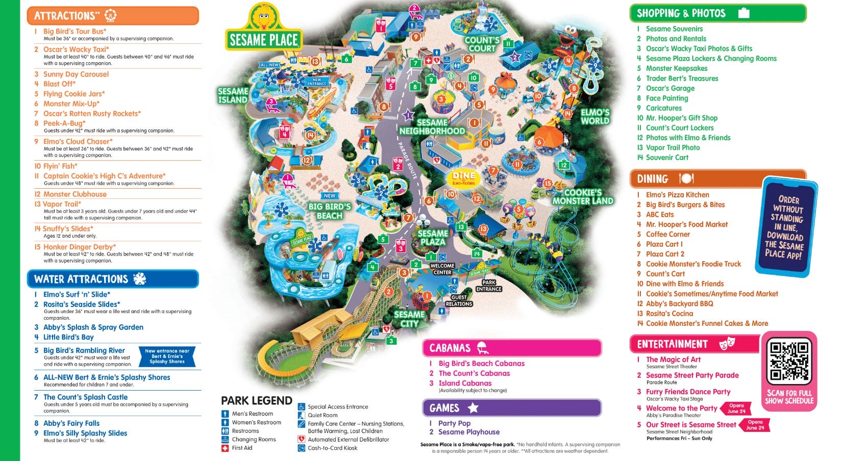 Sesame Place Map and Brochure (2001 - 2024) | ThemeParkBrochures.net