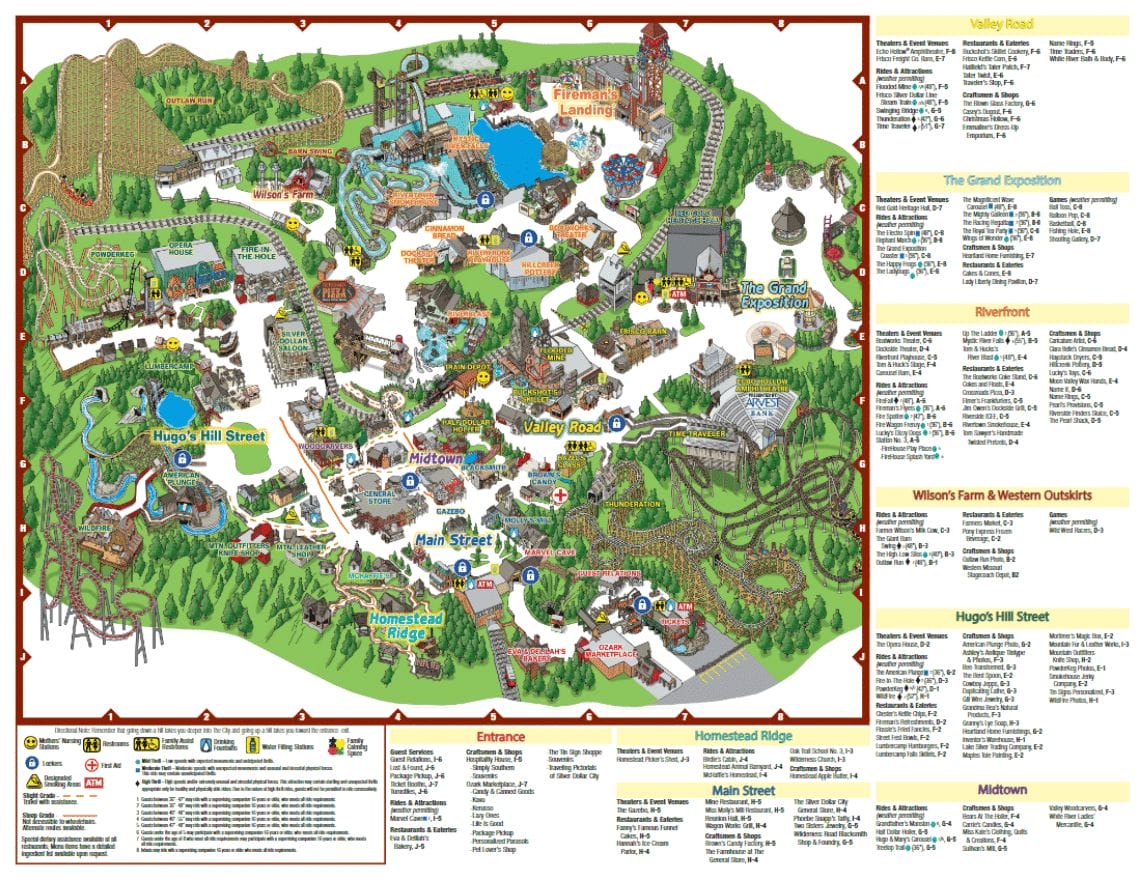 Silver Dollar City Map and Brochure (1969 - 2024) | ThemeParkBrochures.net