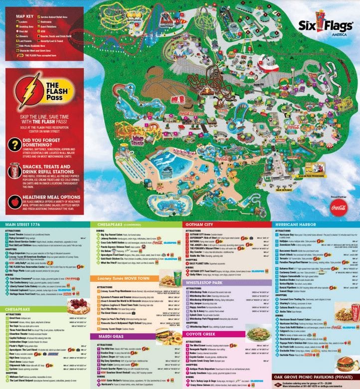 Six Flags America Map and Brochure (1999 - 2023) | ThemeParkBrochures.net