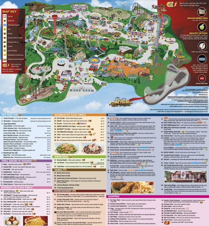 Six Flags Magic Mountain Map and Brochure (1988 - 2023 ...