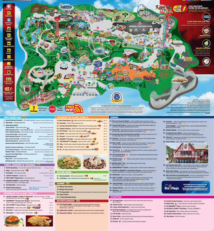 Six Flags Magic Mountain Map and Brochure (1988 - 2023 ...