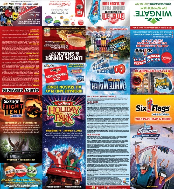Six Flags Over Georgia Map and Brochure (1979 - 2024 ...