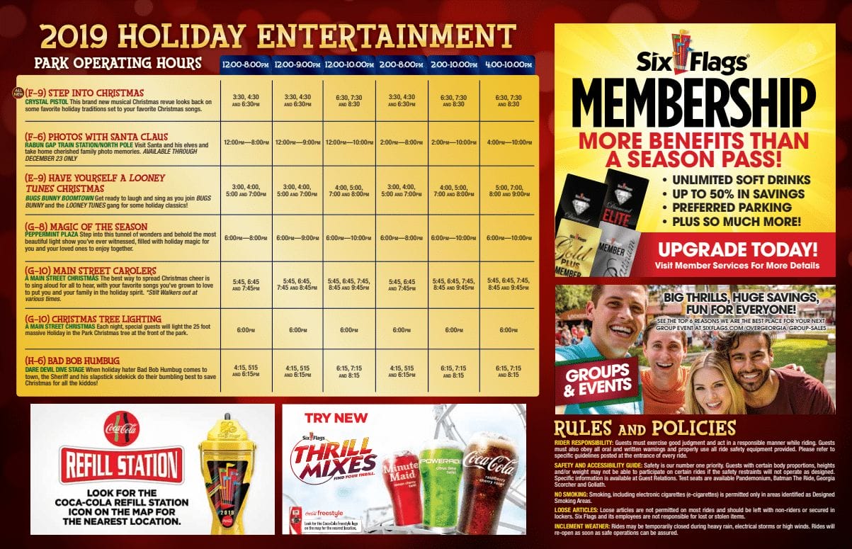 Six Flags Over Georgia Map and Brochure (1979 - 2024 ...