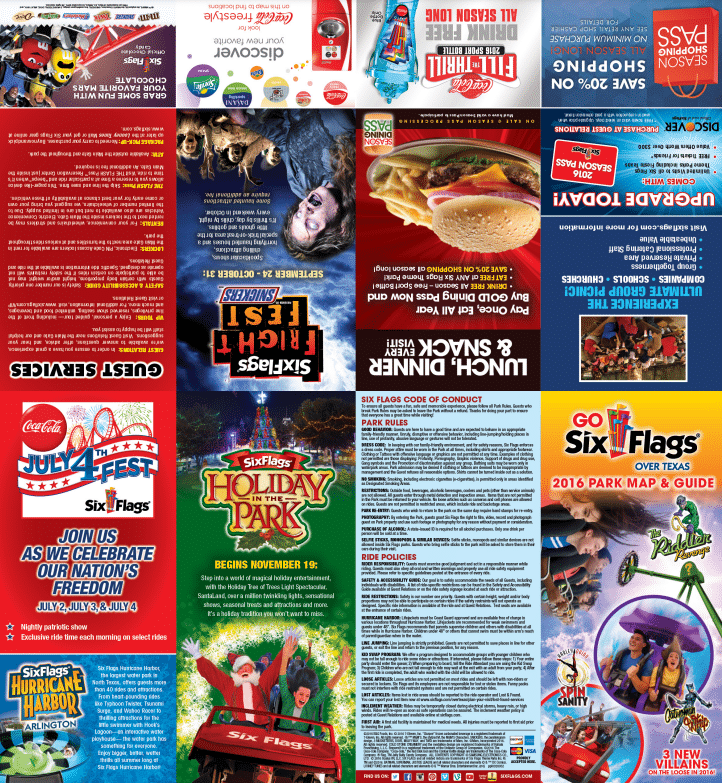 Six Flags Over Texas Map and Brochure (1961 - 2023 ...