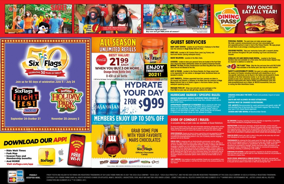 Six Flags St. Louis Map and Brochure (1976 - 2023) | ThemeParkBrochures.net