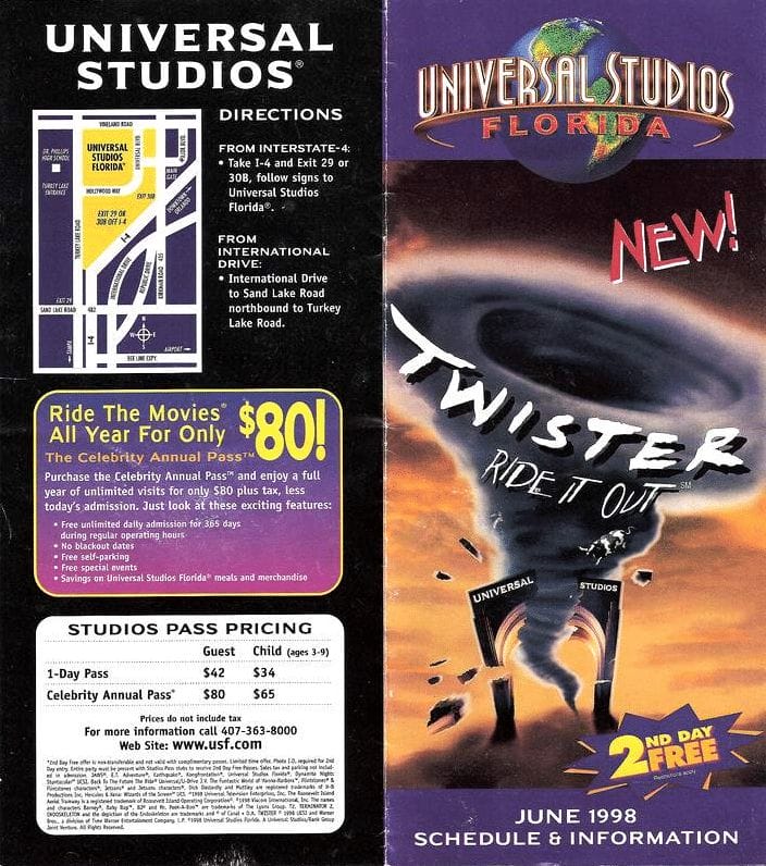 Universal Studios Florida Map and Brochure (2024 - 1990 ...