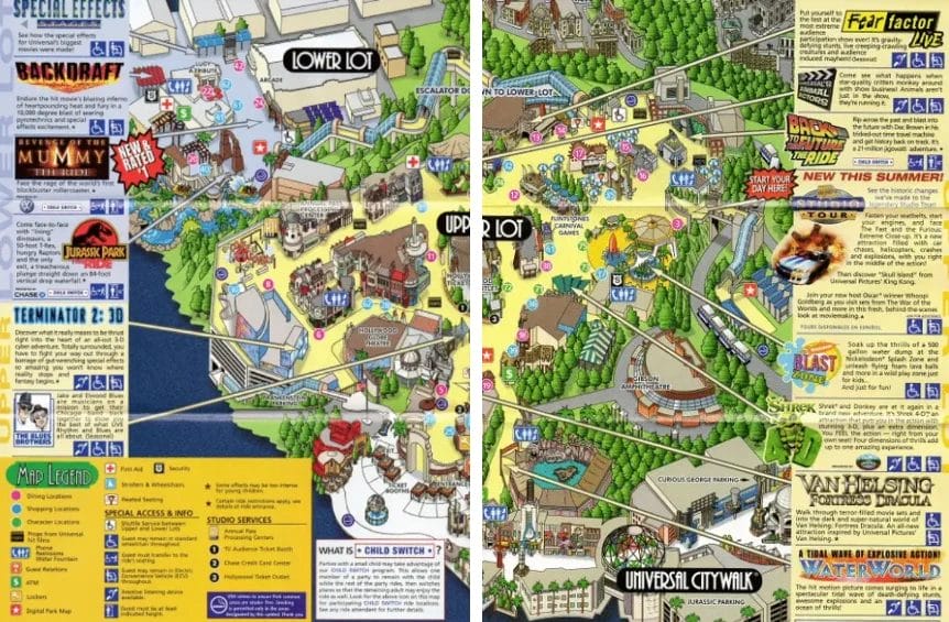 Universal Studios Hollywood Map and Brochure (2024 - 1964 ...