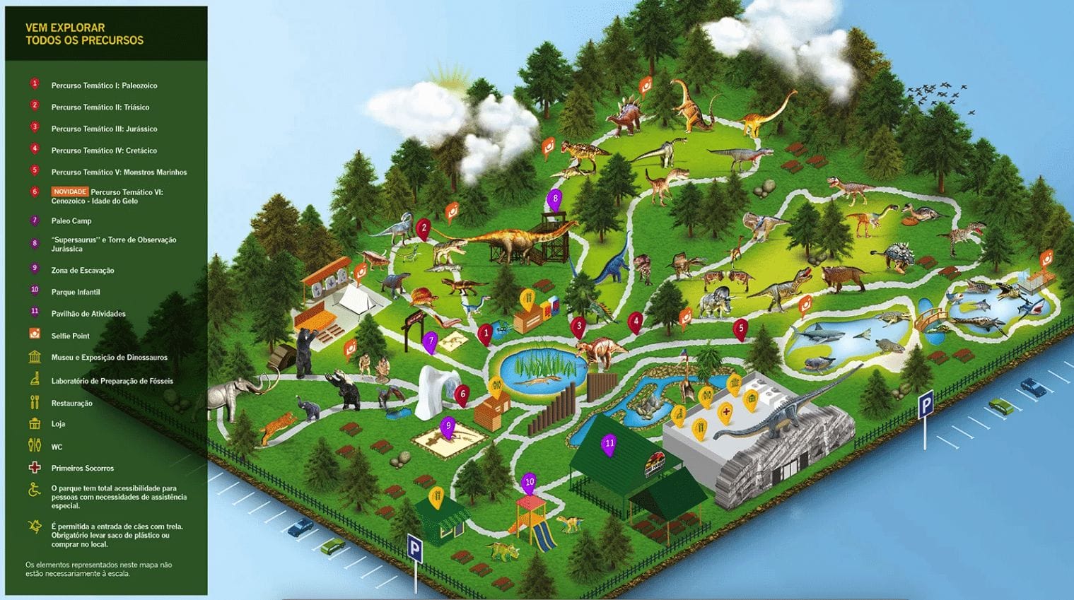 Dino Parque Lourinhã Map and Brochure (2023) | ThemeParkBrochures.net