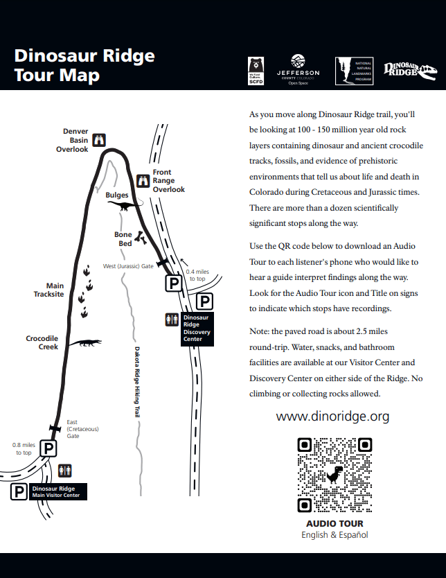 Dinosaur Ridge Map and Brochure (2021 - 2023) | ThemeParkBrochures.net