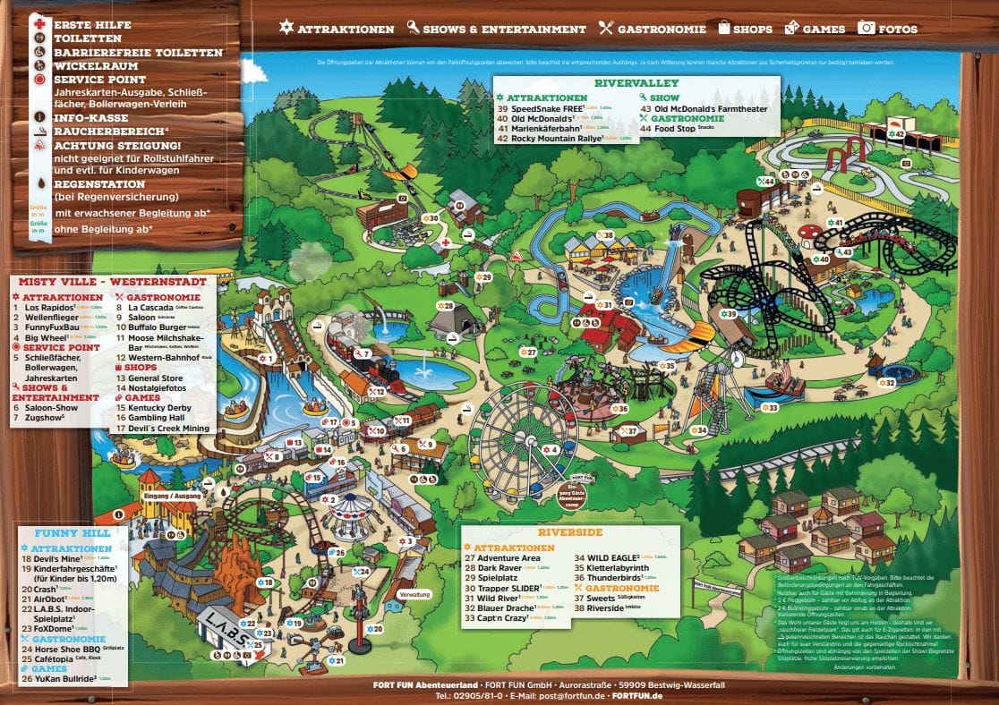 Fort Fun Abenteuerland Map and Brochure (2021 - 2023 ...