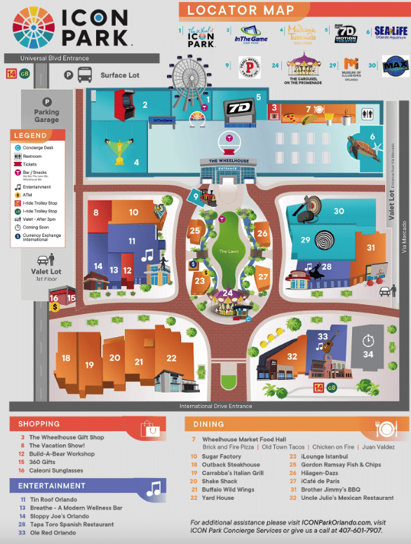 ICON Park Orlando Map and Brochure (2020 - 2023) | ThemeParkBrochures.net