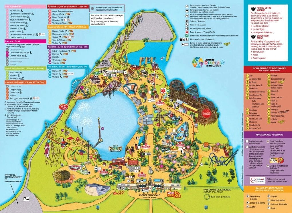 La Ronde Map and Brochure (2015 - 2023) | ThemeParkBrochures.net