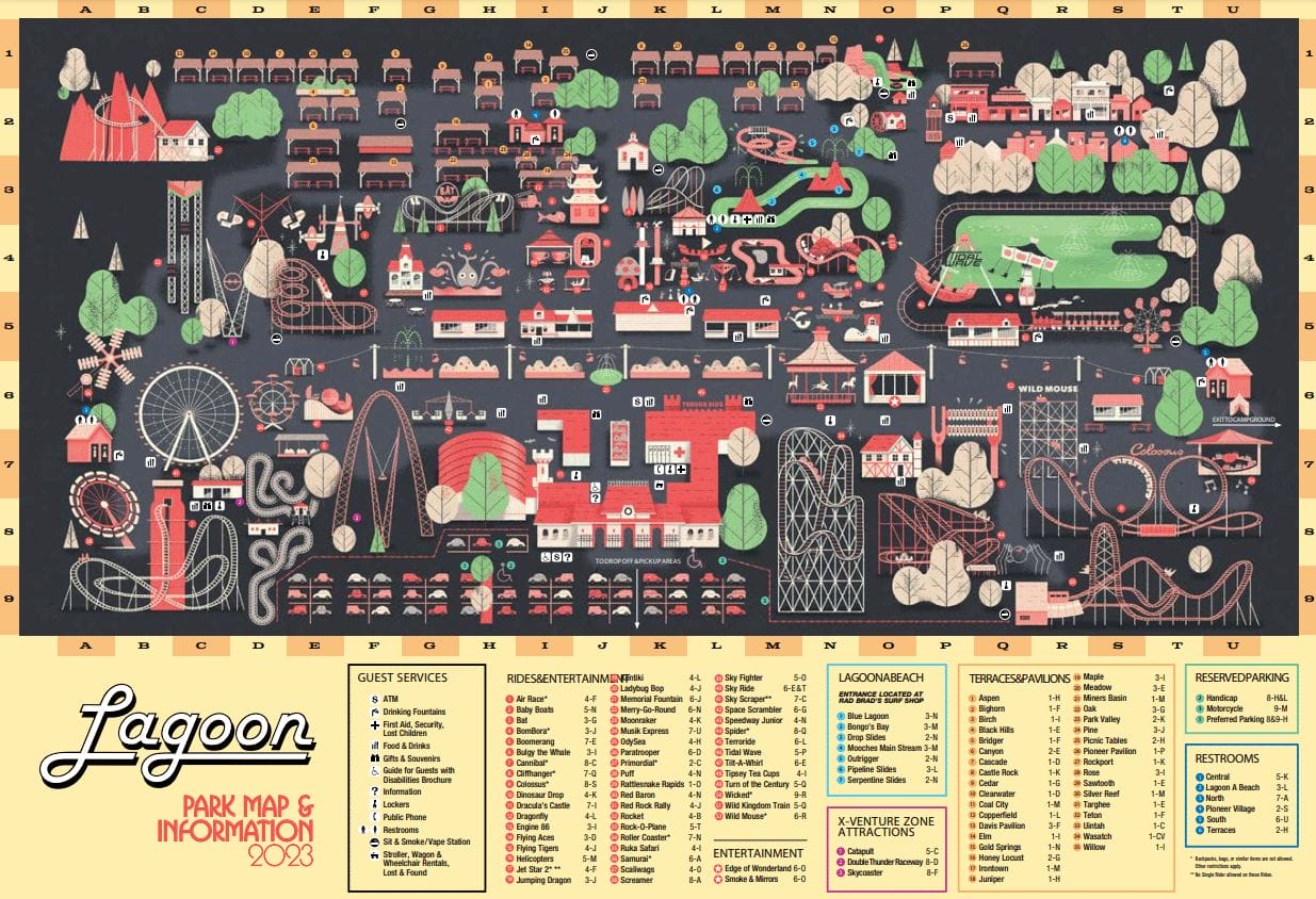 Lagoon Map and Brochure (2020 - 2023) | ThemeParkBrochures.net