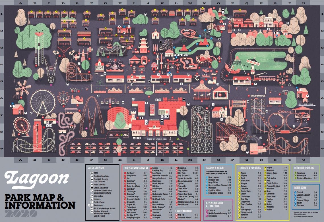 Lagoon Map and Brochure (2020 - 2023) | ThemeParkBrochures.net