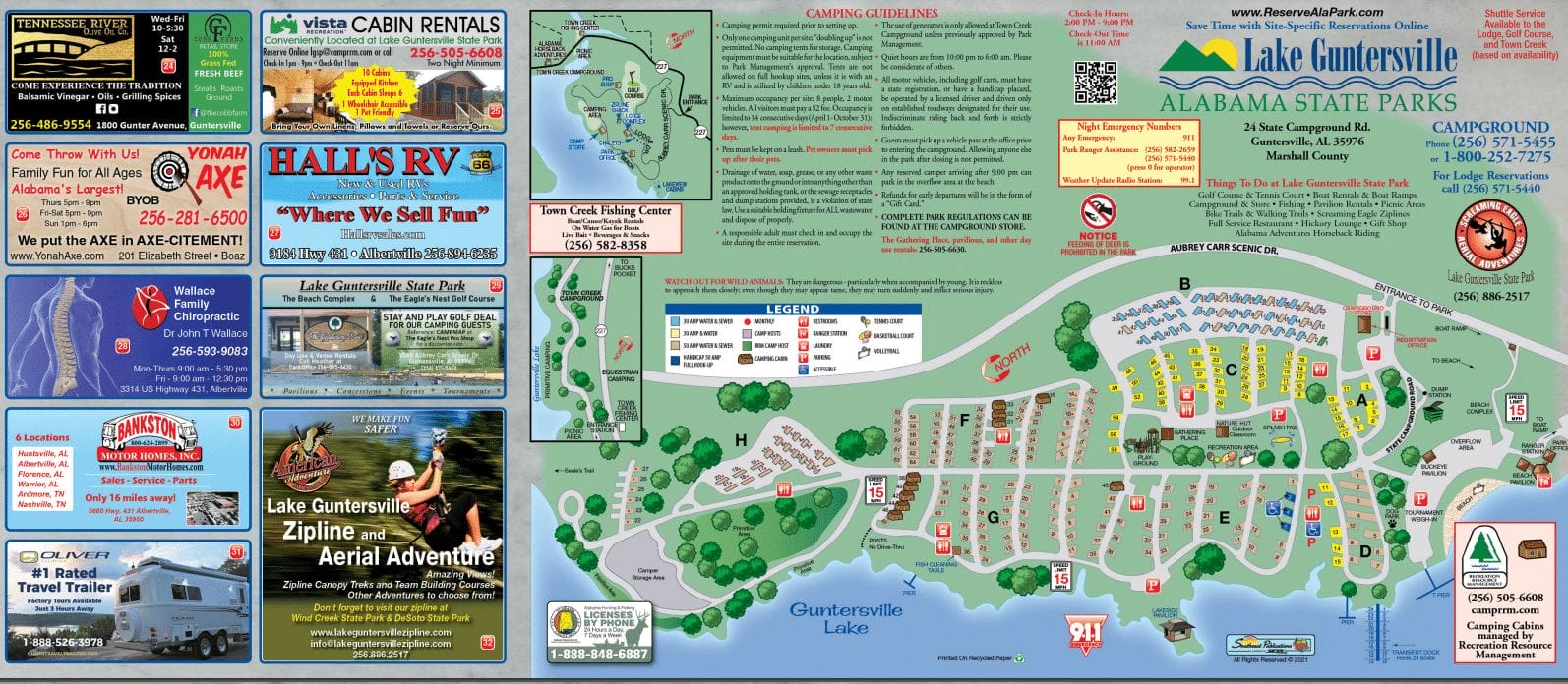 Lake Guntersville State Park Map and Brochure (2023 ...