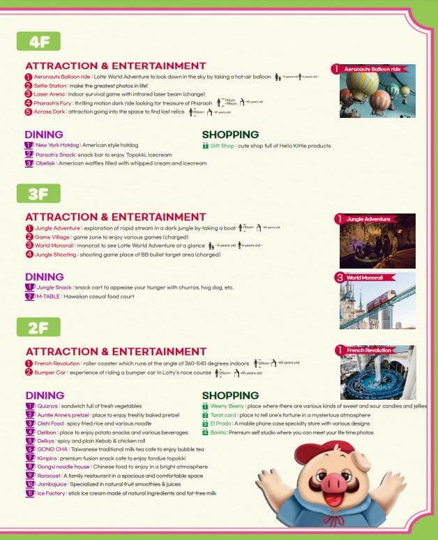 Lotte World Map and Brochure (2023) | ThemeParkBrochures.net