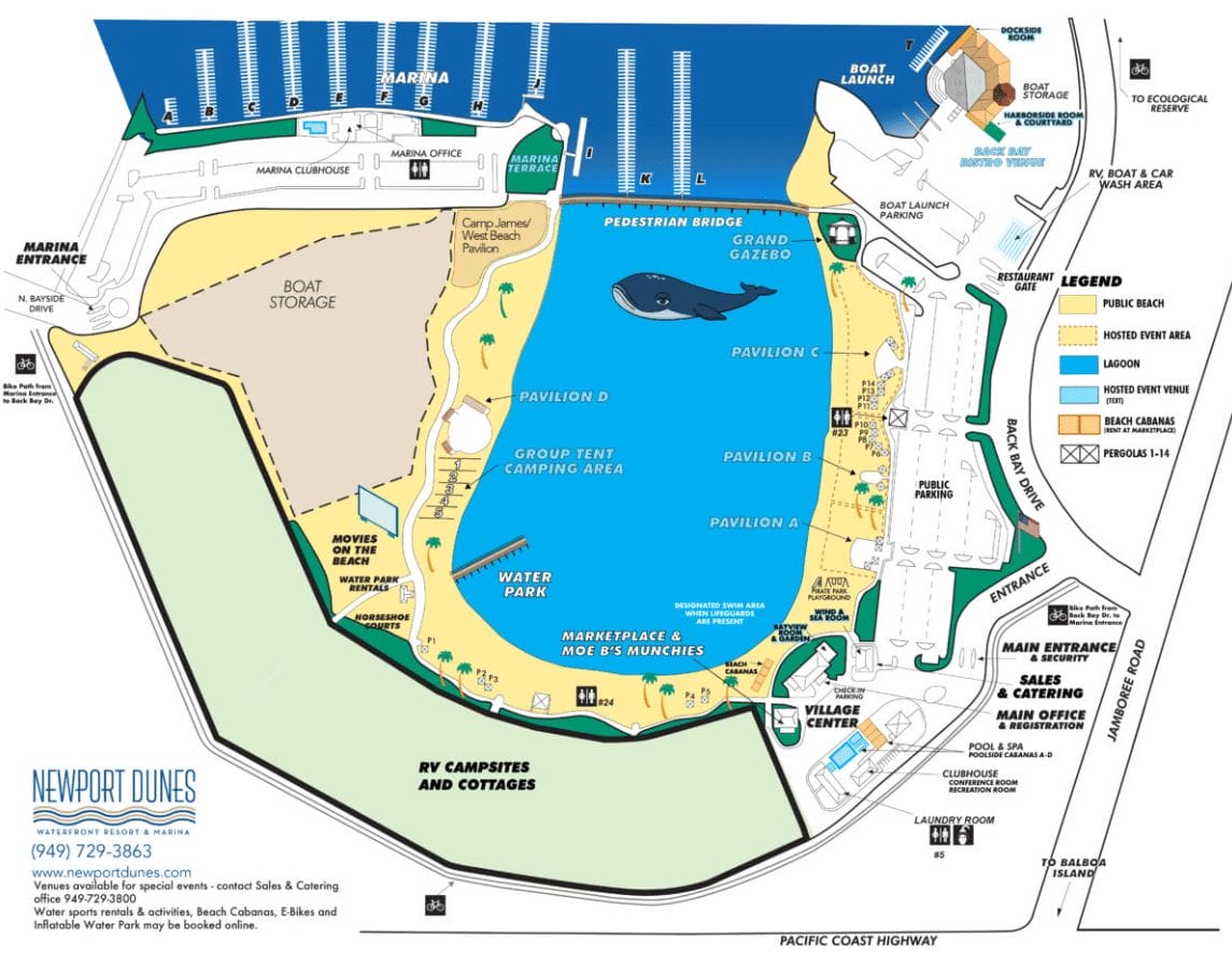 Newport Dunes Waterfront Resort & Marina Map and Brochure (2022 - 2023 ...