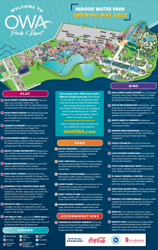 Owa Map and Brochure (2021 - 2023) | ThemeParkBrochures.net