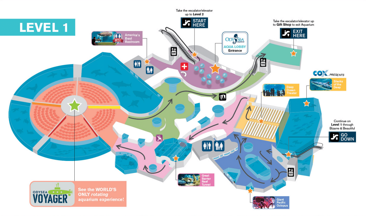 OdySea Aquarium Map and Brochure (2023) | ThemeParkBrochures.net
