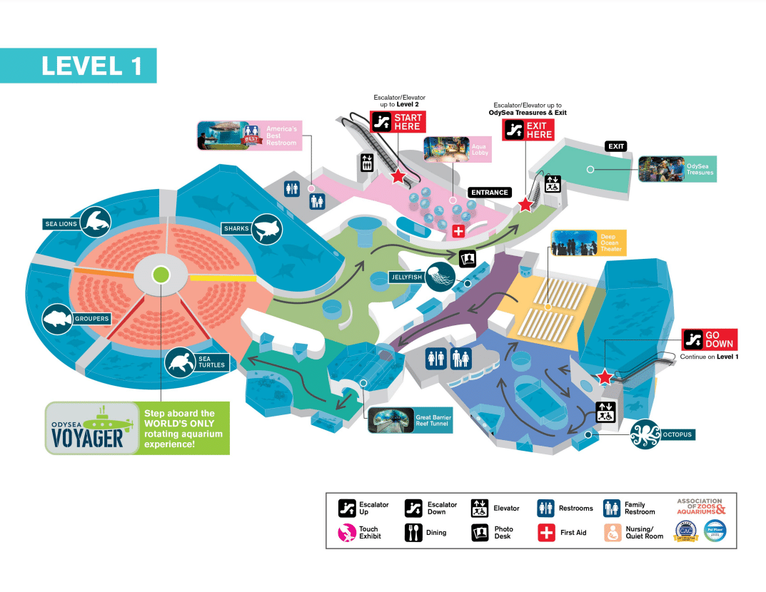 OdySea Aquarium Map and Brochure (2023) | ThemeParkBrochures.net