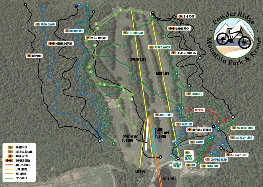 Powder Ridge Mountain Park & Resort Map and Brochure (2021 - 2023 ...