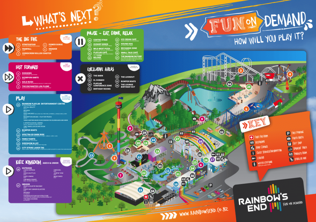 Rainbow's End Map and Brochure (2016 - 2023) | ThemeParkBrochures.net