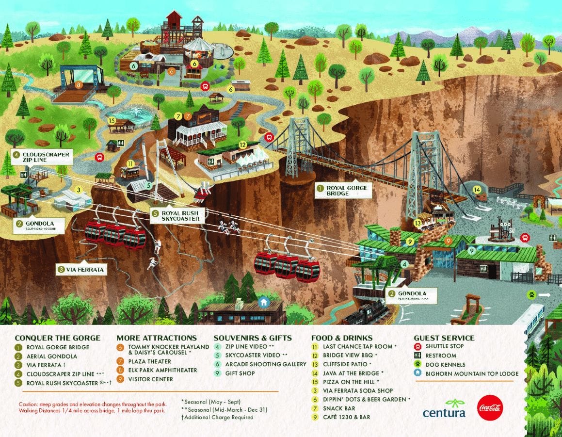 Royal Gorge Bridge & Park Map and Brochure (2023) | ThemeParkBrochures.net