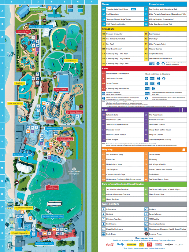 SeaWorld Gold Coast Map and Brochure (2020 - 2023) | ThemeParkBrochures.net