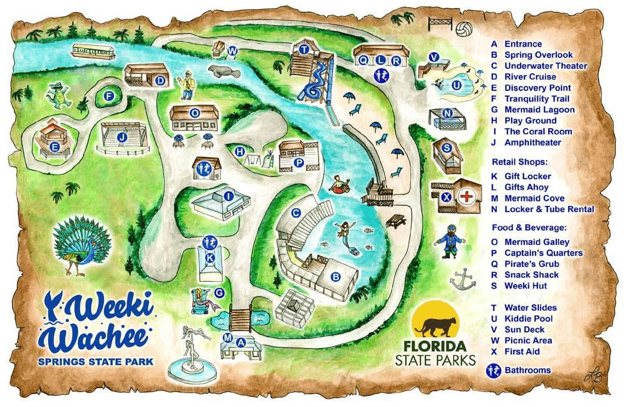 Weeki Wachee Springs State Park Map and Brochure (2014 - 2023 ...