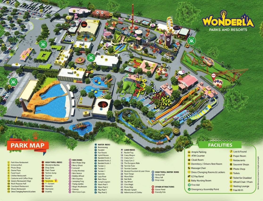 Wonderla Bangalore Map and Brochure (2022 - 2023) | ThemeParkBrochures.net
