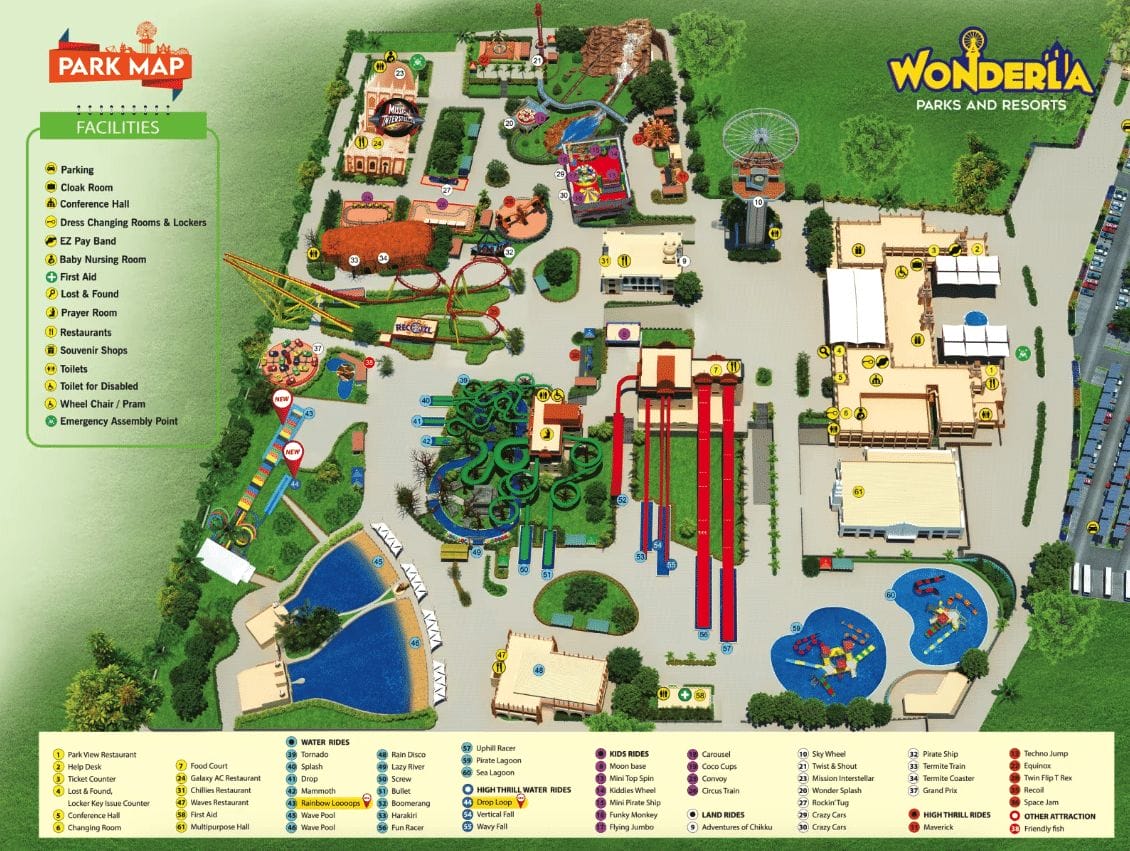 Wonderla Hyderabad Map and Brochure (2022 - 2023) | ThemeParkBrochures.net