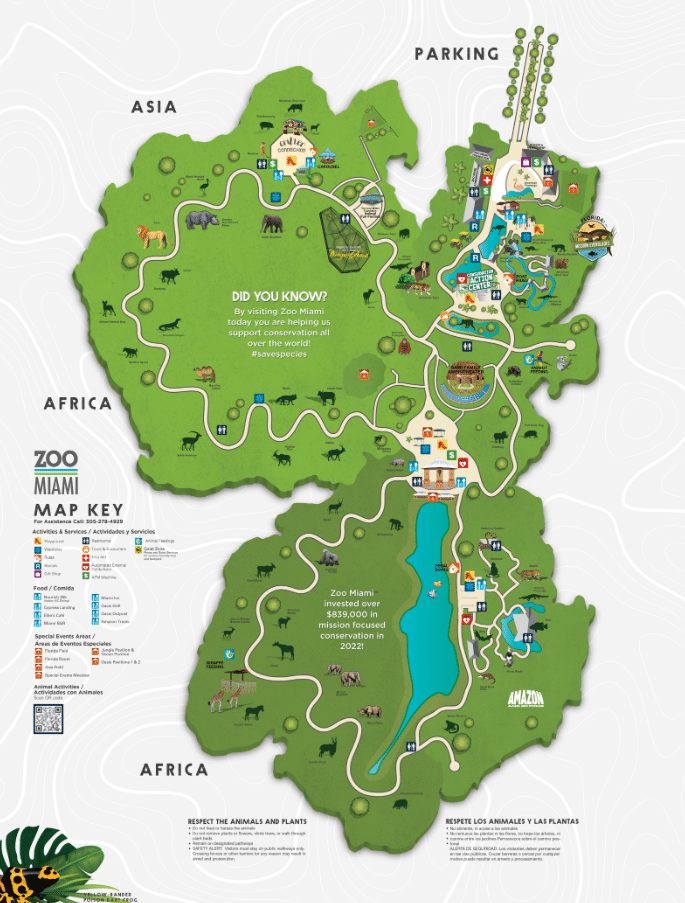 Zoo Miami Map and Brochure (2021 - 2023) | ThemeParkBrochures.net
