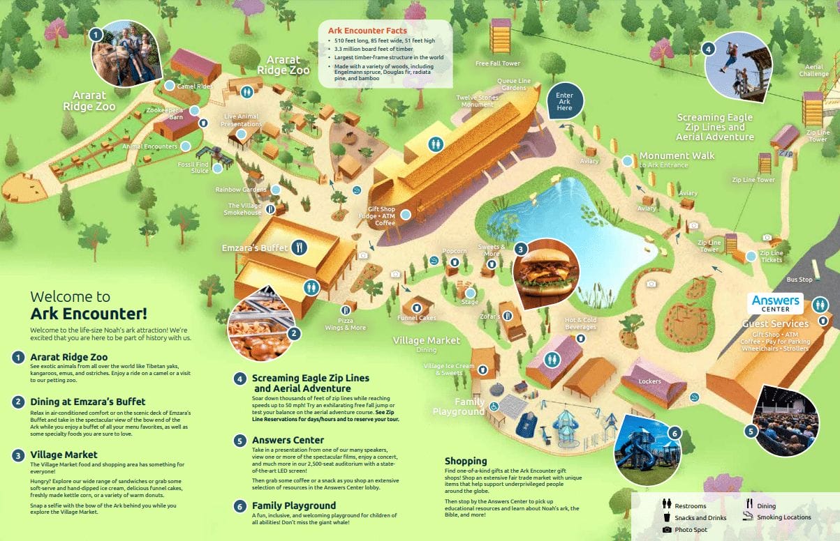 Ark Encounter Map and Brochure (2021 - 2023) | ThemeParkBrochures.net