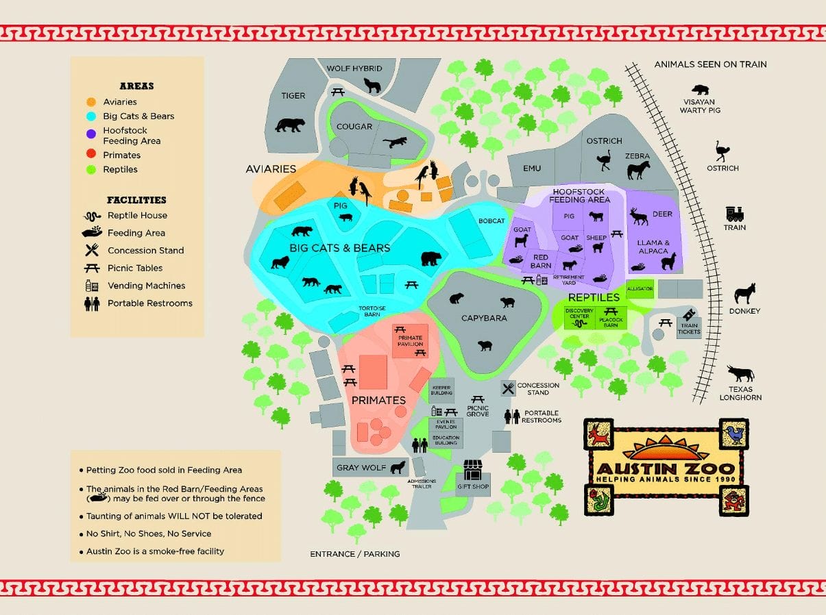 Austin Zoo Map and Brochure (2016 - 2021) | ThemeParkBrochures.net