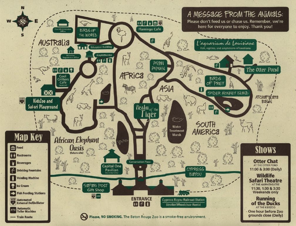 Baton Rouge Zoo Map and Brochure (2018 - 2023) | ThemeParkBrochures.net