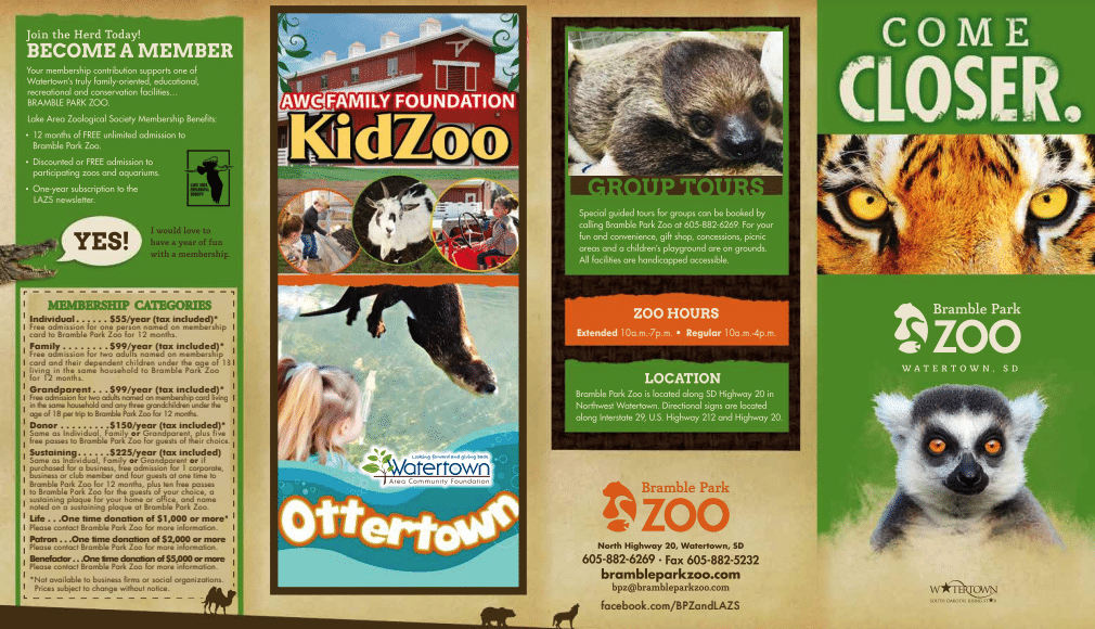 Bramble Park Zoo Map and Brochure (2015 - 2023) | ThemeParkBrochures.net