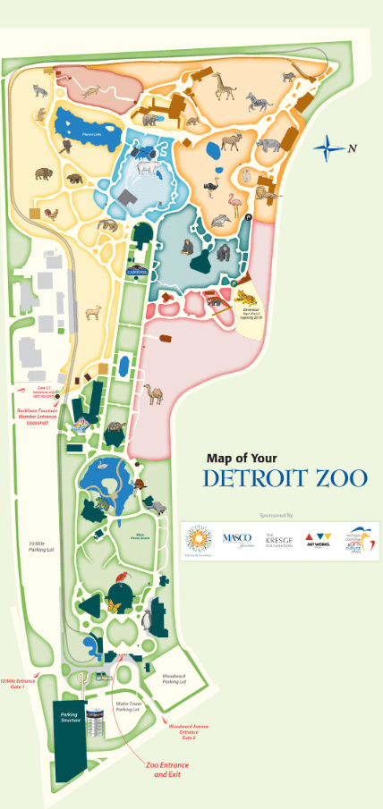 Detroit Zoo Map and Brochure (2019 - 2023) | ThemeParkBrochures.net