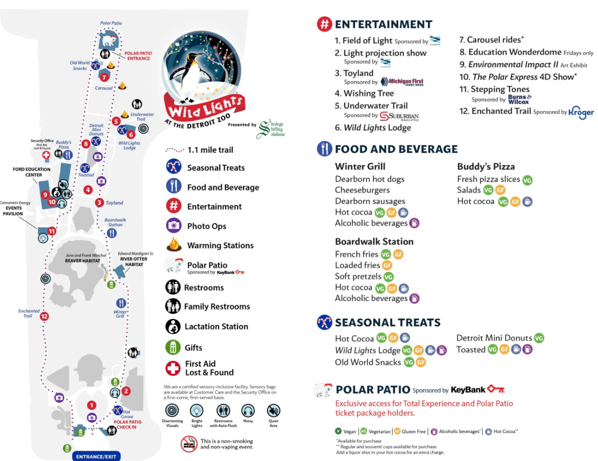 Detroit Zoo Map and Brochure (2019 - 2023) | ThemeParkBrochures.net