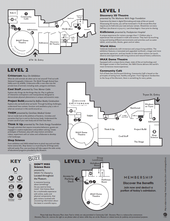 Discovery Place Science Map and Brochure (2012 - 2023 ...
