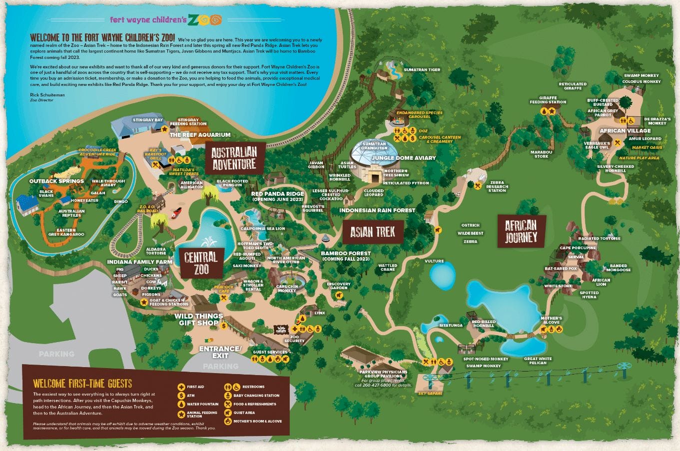 Fort Wayne Children's Zoo Map and Brochure (2020 - 2023) | ThemeParkBrochures.net
