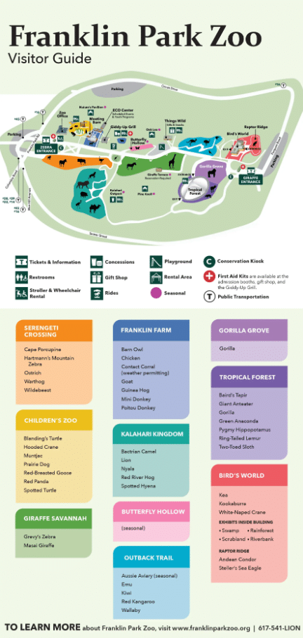 Franklin Zoo Map and Brochure (2020 - 2023) | ThemeParkBrochures.net