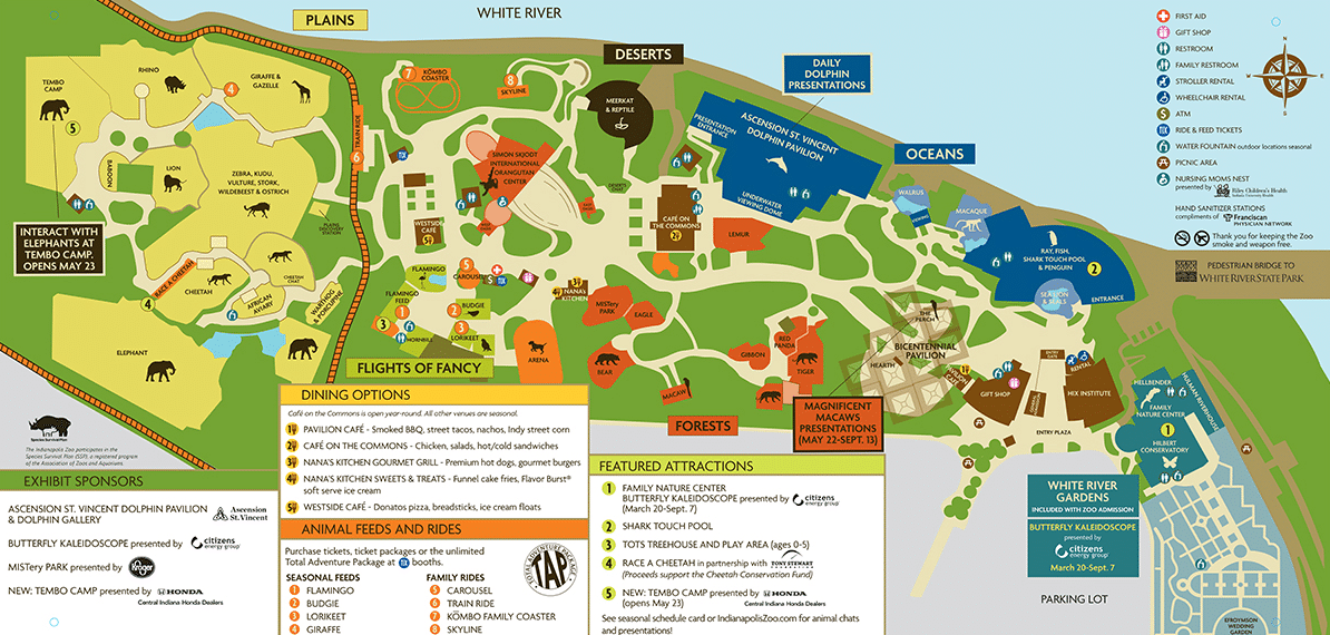 Indianapolis Zoo Map and Brochure (2019 - 2023) | ThemeParkBrochures.net