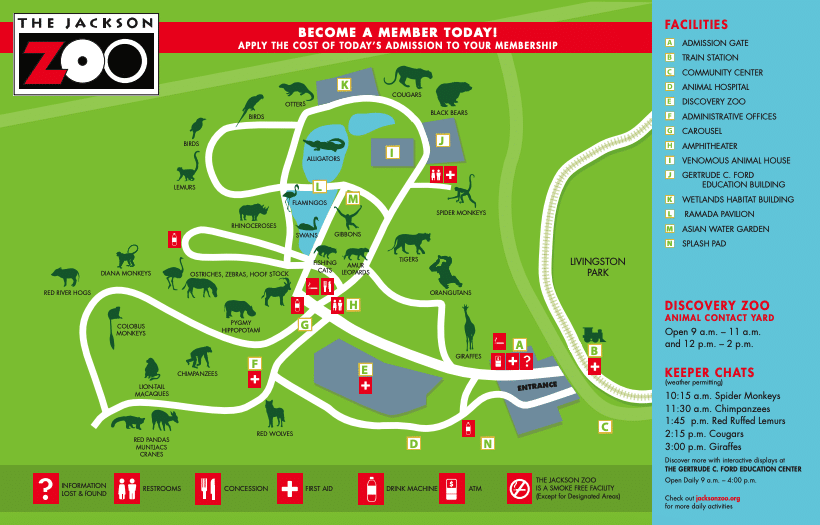 Jackson Zoo Map and Brochure (2011 - 2023) | ThemeParkBrochures.net
