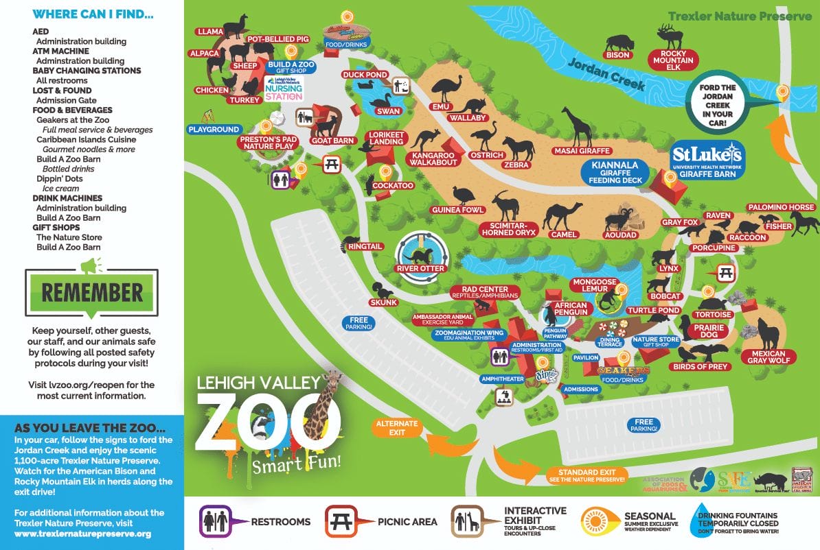 Lehigh Valley Zoo Map and Brochure (2016 - 2023) | ThemeParkBrochures.net