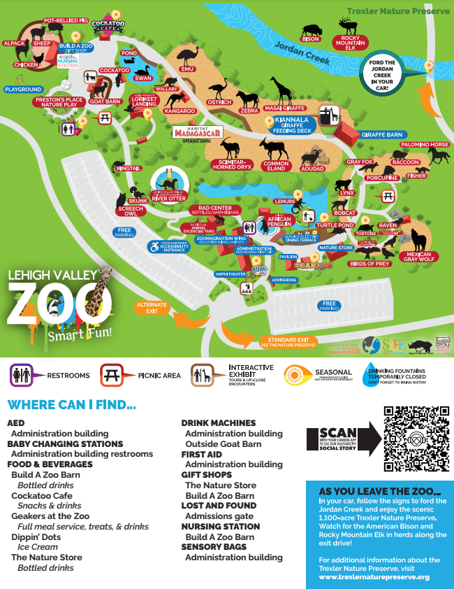 Lehigh Valley Zoo Map and Brochure (2016 - 2023) | ThemeParkBrochures.net