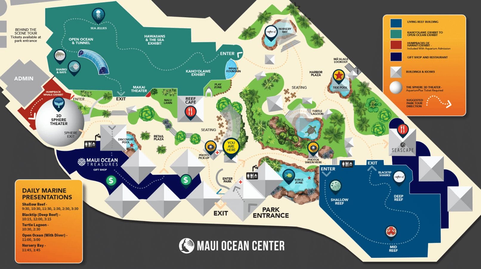 Maui Ocean Center Map and Brochure (2020 - 2023) | ThemeParkBrochures.net